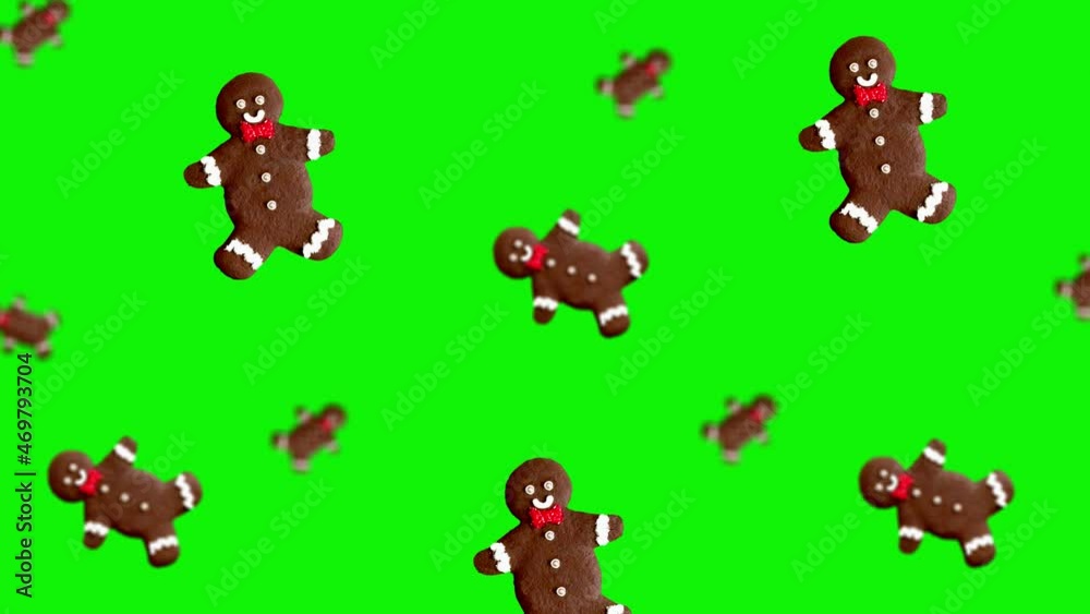Flying Gingerbread Man. Christmas gingerbread of different diameters on ...