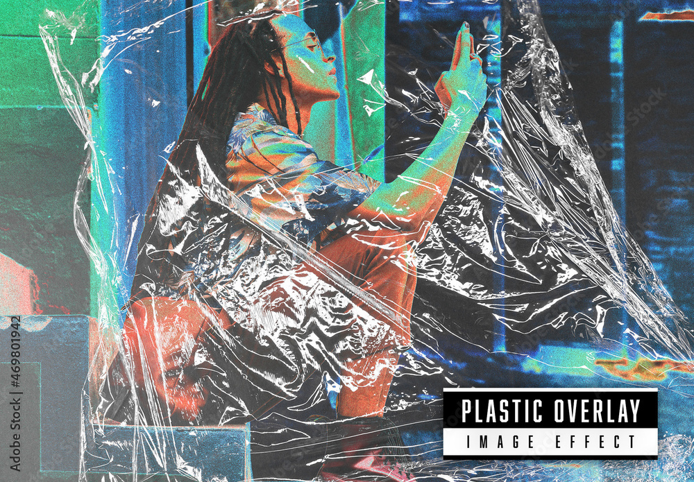 Plastic Overlay Image Effect Stock Template | Adobe Stock