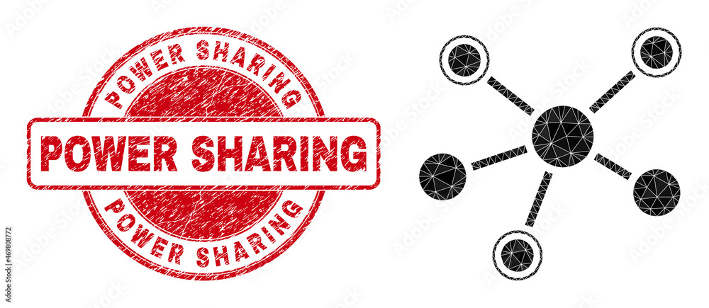 Low-Poly polygonal connections symbol illustration with Power Sharing ...