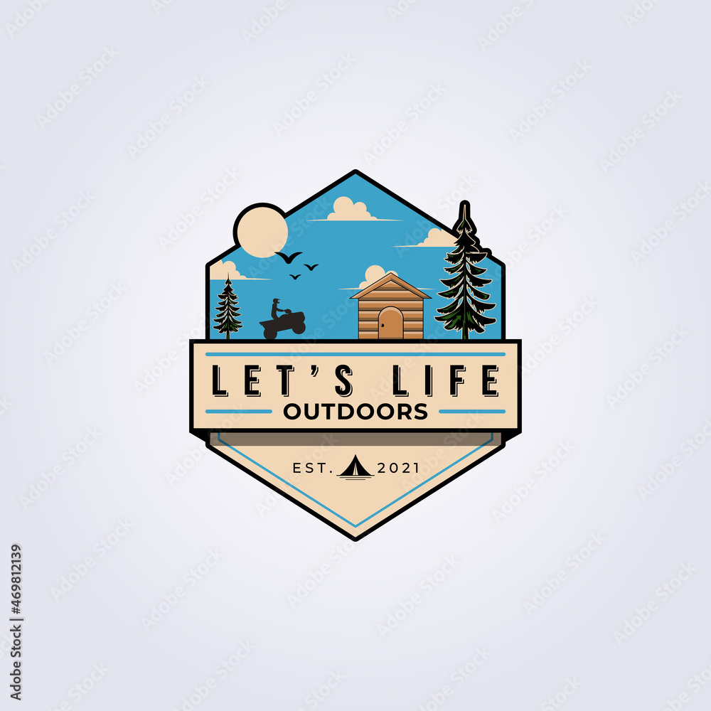 outdoor atv adventure rent house logo vector illustration design all ...