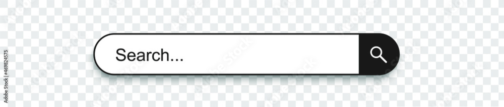 Search bar graphic design element. Vector line illustration. Isolated ...
