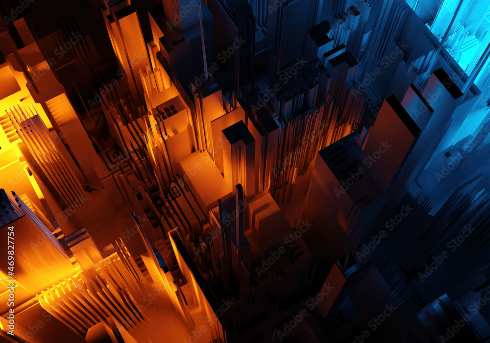 Microelectronic background. Volumetric lines digital board. Background ...