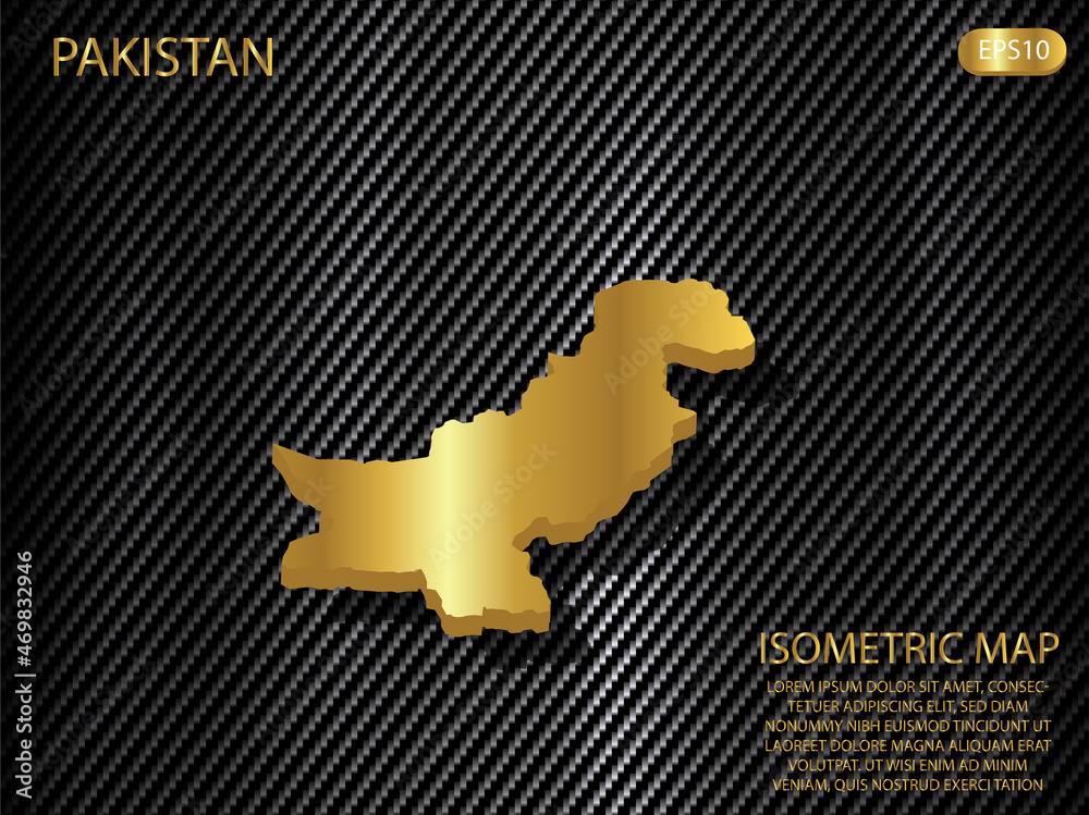 isometric map gold of Pakistan on carbon kevlar texture pattern tech ...
