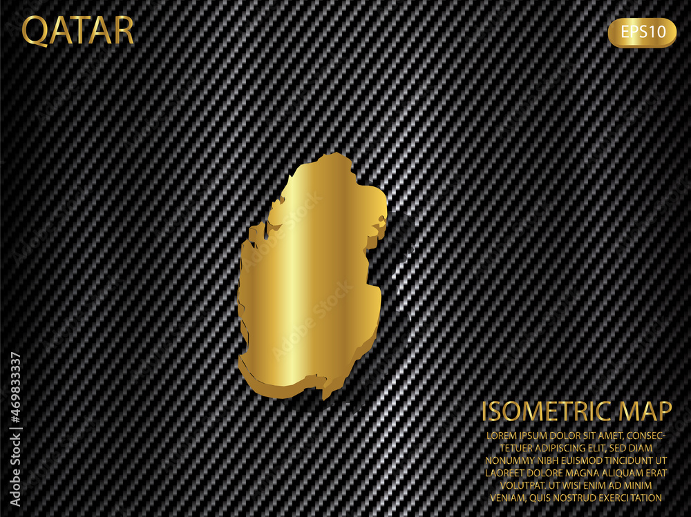isometric map gold of Qatar on carbon kevlar texture pattern tech ...