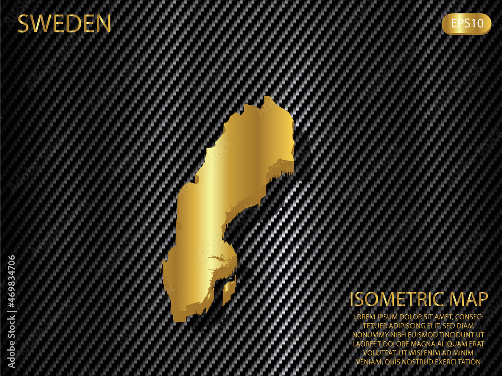 isometric map gold of Sweden on carbon kevlar texture pattern tech ...