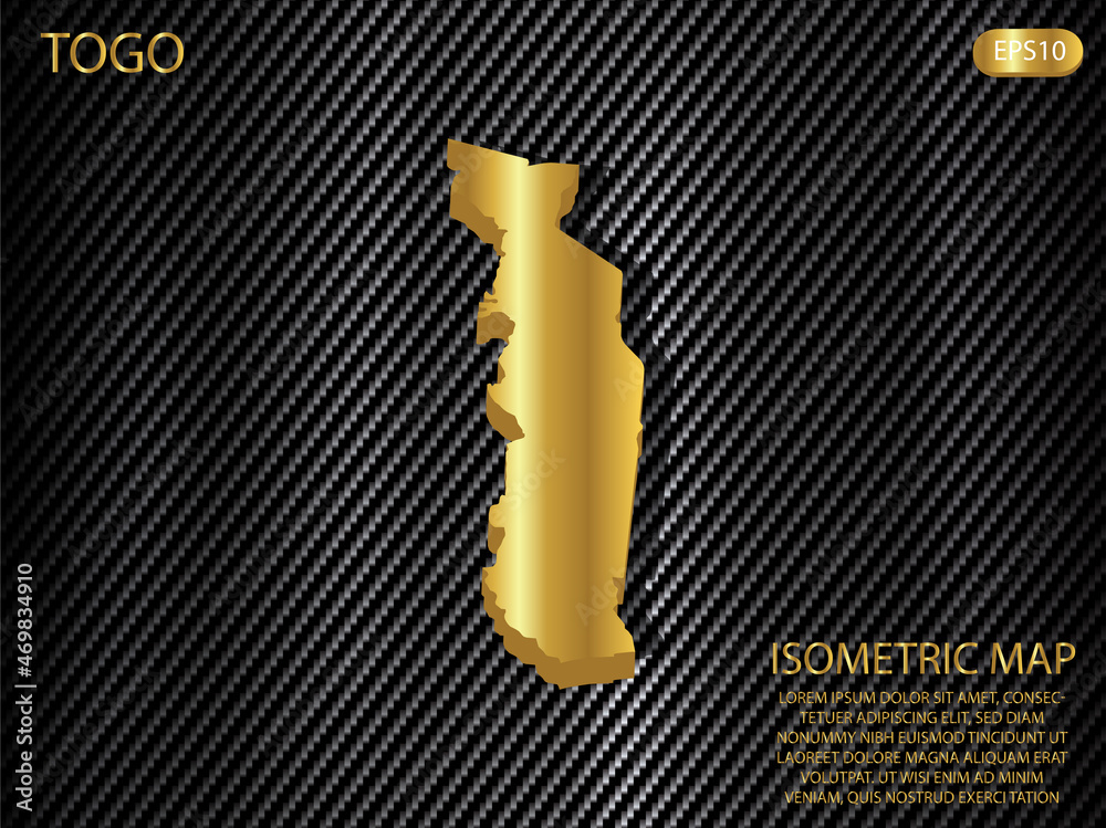 isometric map gold of Togo on carbon kevlar texture pattern tech sports ...