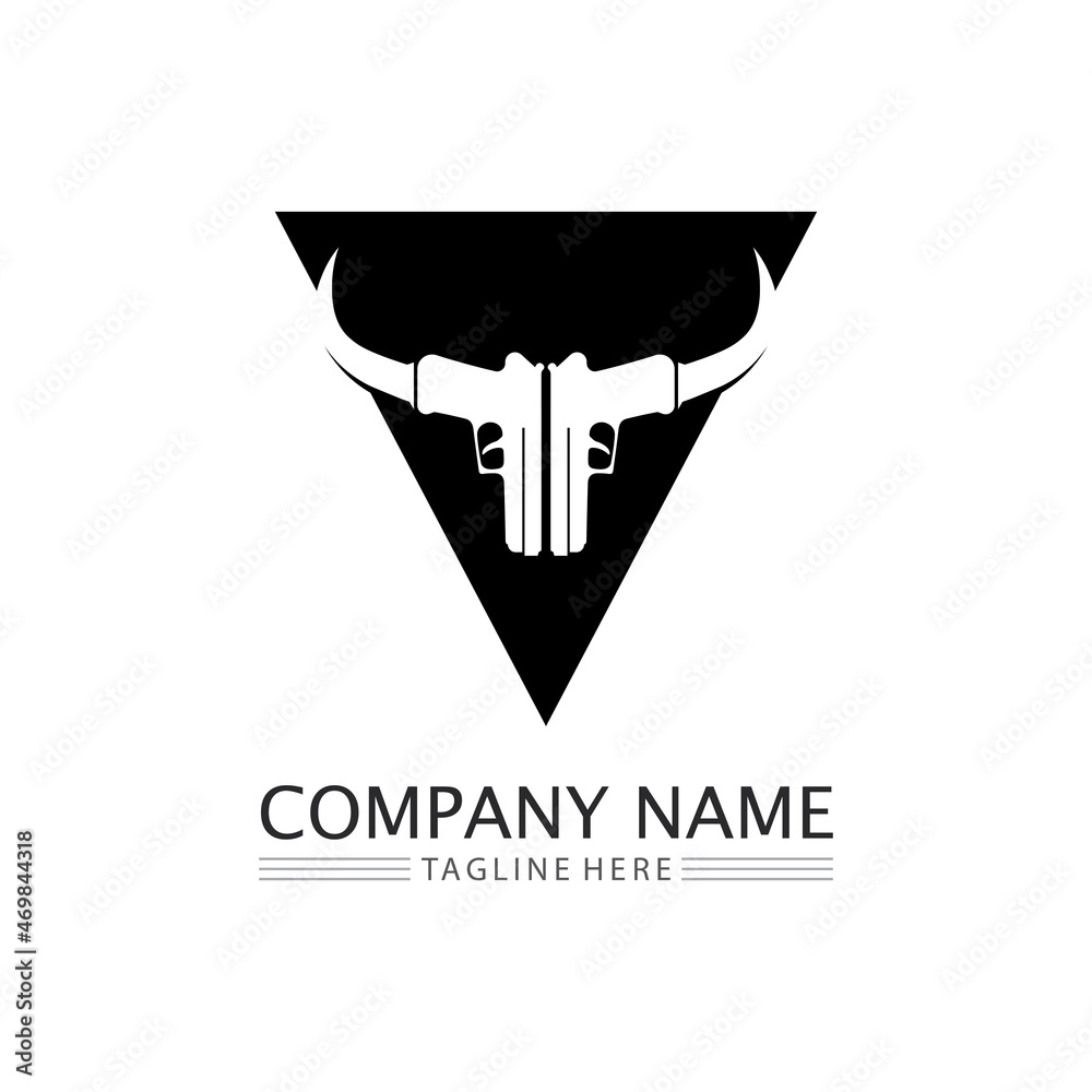 Gun logo and Army soldier sniper shot vector Design Illustration ...