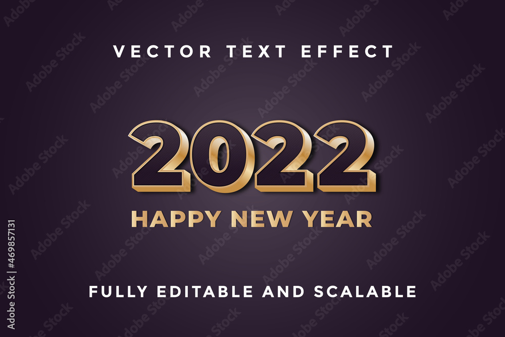 editable 2022 new year text effect. vector text effect 2022, new year ...