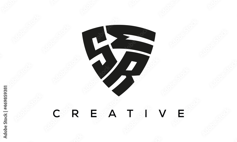 SRM letters logo, security Shield logo vector Stock Vector | Adobe Stock