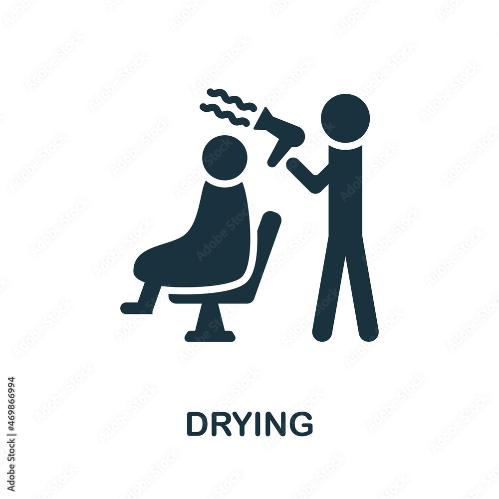 Drying icon. Monochrome sign from hairdresser collection. Creative ...