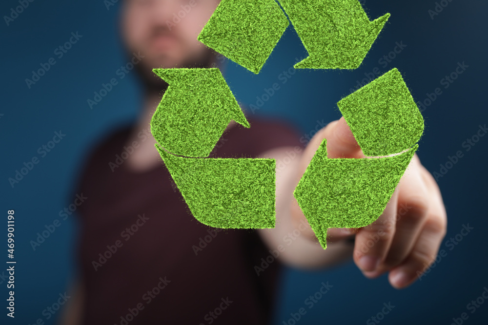 green recycling symbol for clean energy Stock Photo | Adobe Stock