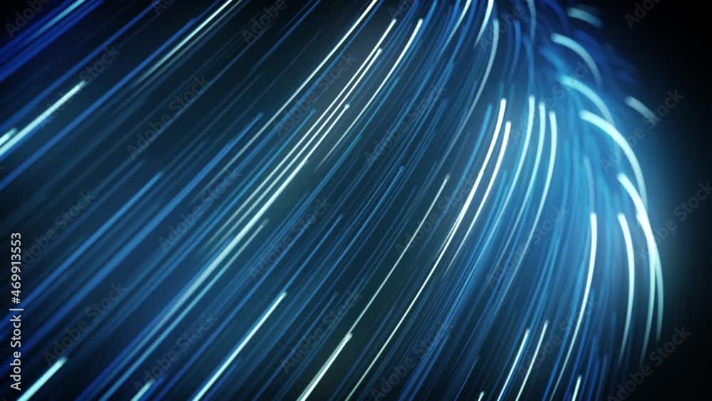 Abstract Light Fiber Strings Flowing Background Loop/ 4k animation of ...