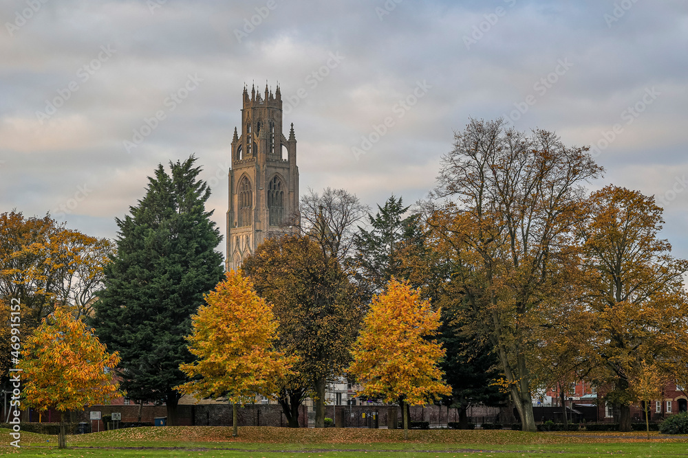 Boston Stump in autumn Stock Photo | Adobe Stock