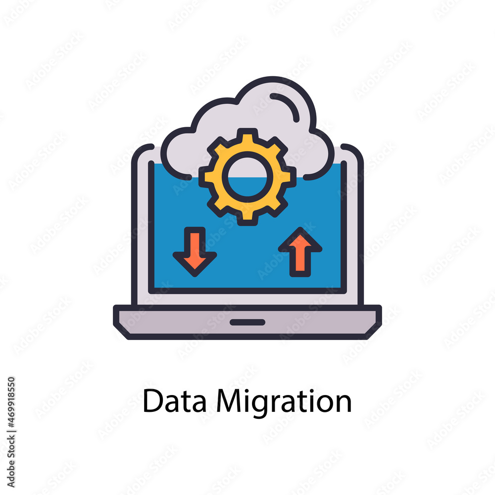 Data Migration Vector Fill Outline Icon Design Illustration Web And Mobile Application Symbol