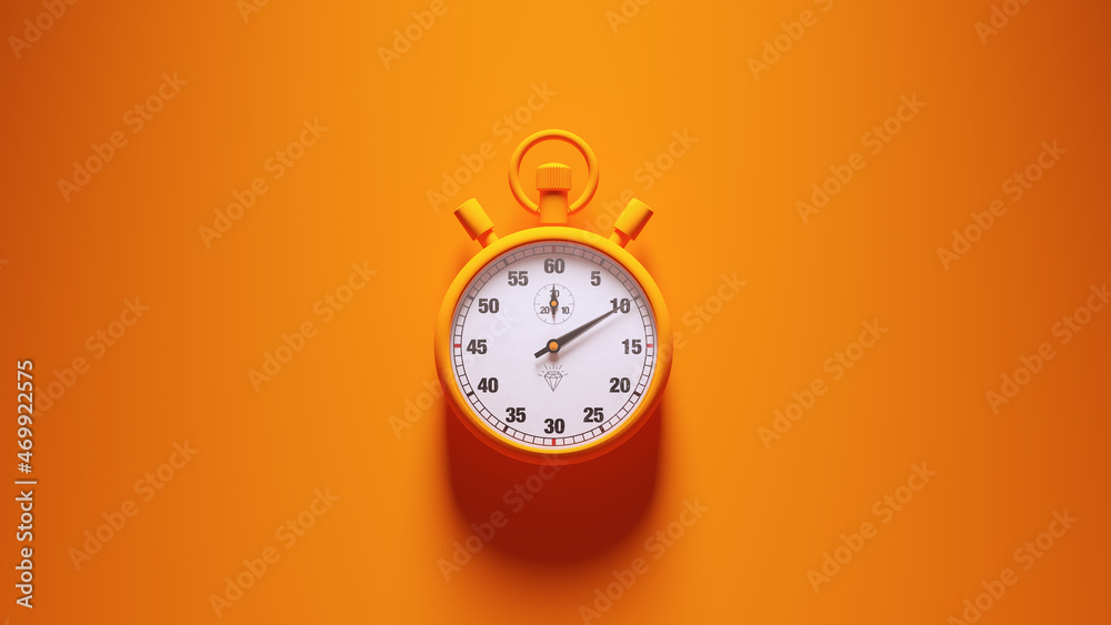 Orange Stopwatch Time Clock Alarm Watch White Face Timer Orange ...