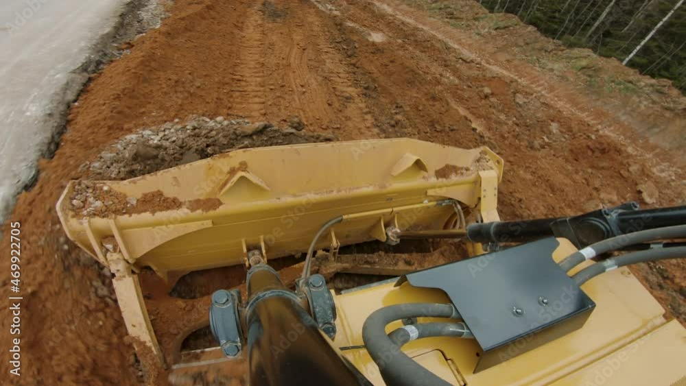 Video Stock Crawler bulldozer levels ground, preparation surface for ...