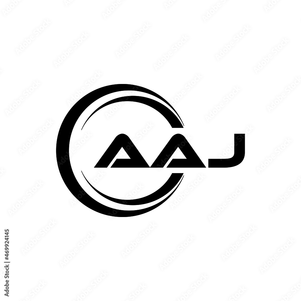 AAJ letter logo design with white background in illustrator, vector ...