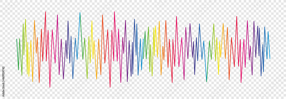 Photo & Art Print Rainbow colors sound wave on transparent background ...