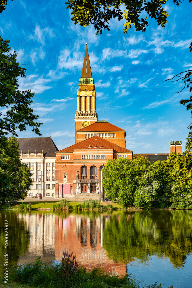 Town Hall Tower of Kiel with Opera House at the Kleinen Kiel | 3188 ...