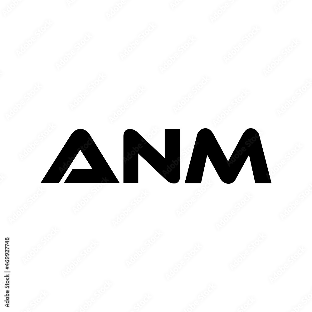 ANM letter logo design with black background in illustrator, vector ...