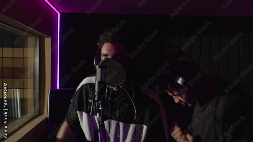 Vidéo Stock Portrait of inspired stylish handsome multiethnic male hip ...