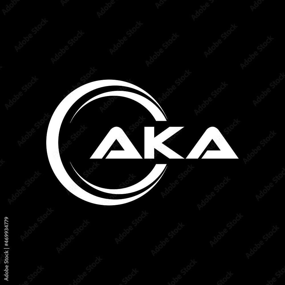 AKA letter logo design with black background in illustrator, vector ...