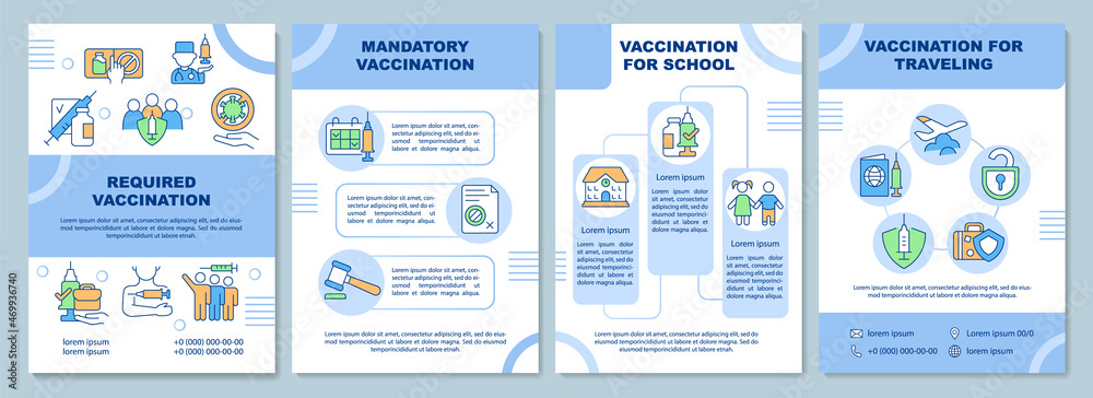 Required vaccination brochure template. For school and traveling. Flyer ...