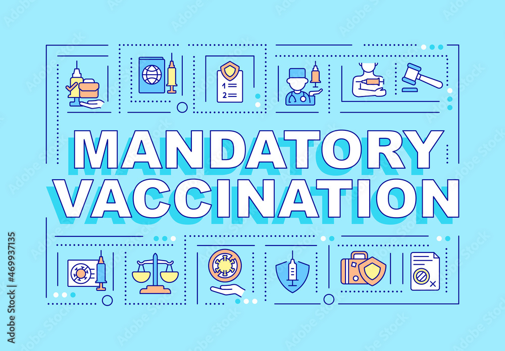 Mandatory vaccination word concepts banner. Preventing serious illness ...