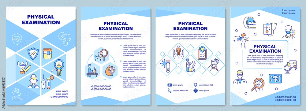 Vetor de Physical examination brochure template. Medical inspection ...