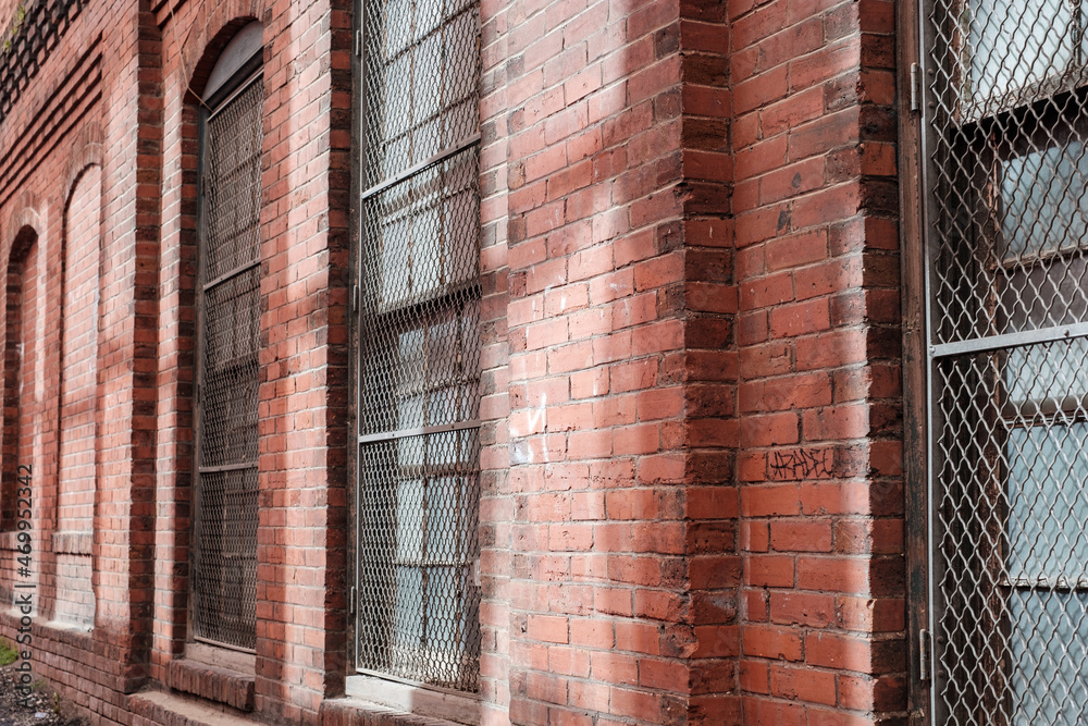 Wire grates on all windows reflect the crime in the area this red ...