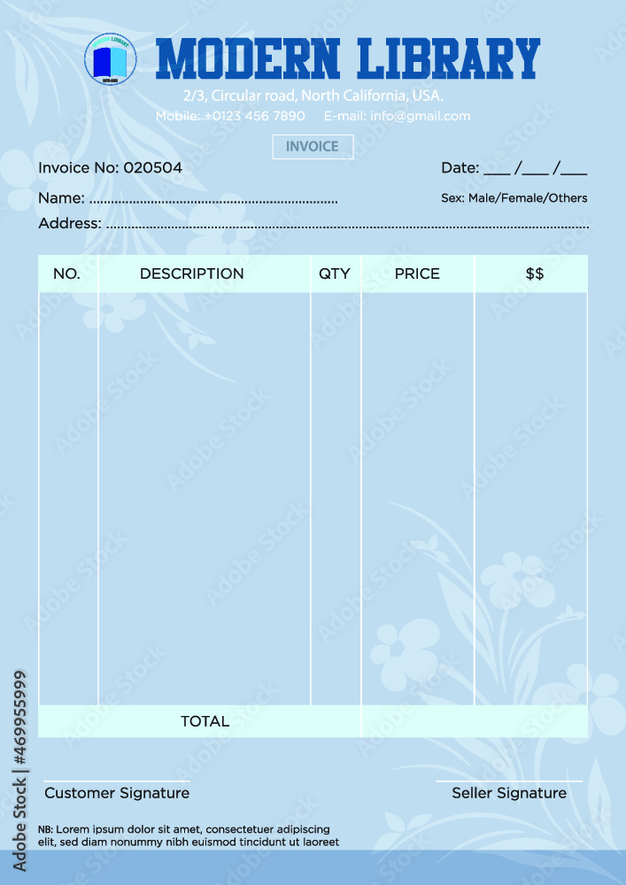 Shops Cash Memo Design Stock Vector | Adobe Stock