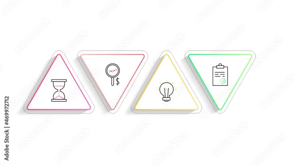 Video minimal line infographics with triangles and icons. Business ... Video minimal line infographics with triangles and icons. Business ...