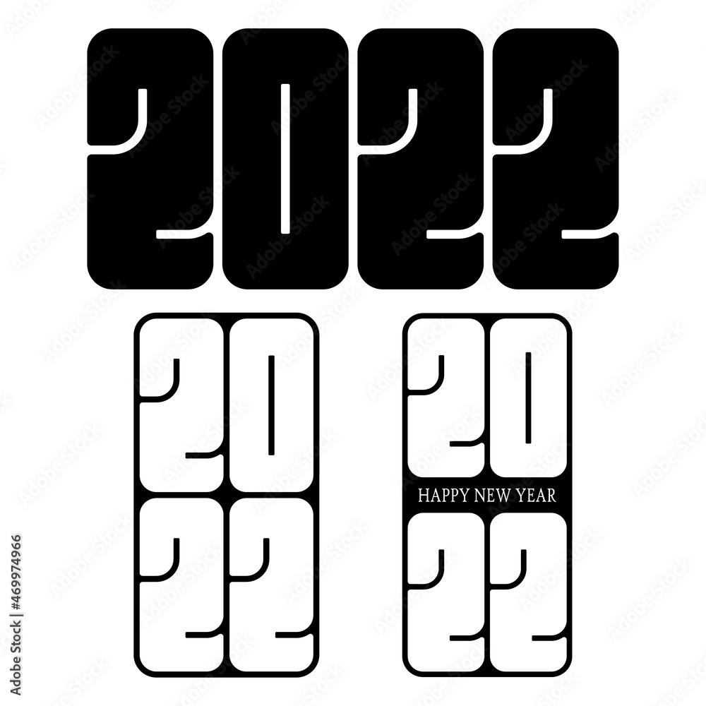 2022 text design. Set.Creative design for your greetings card ...