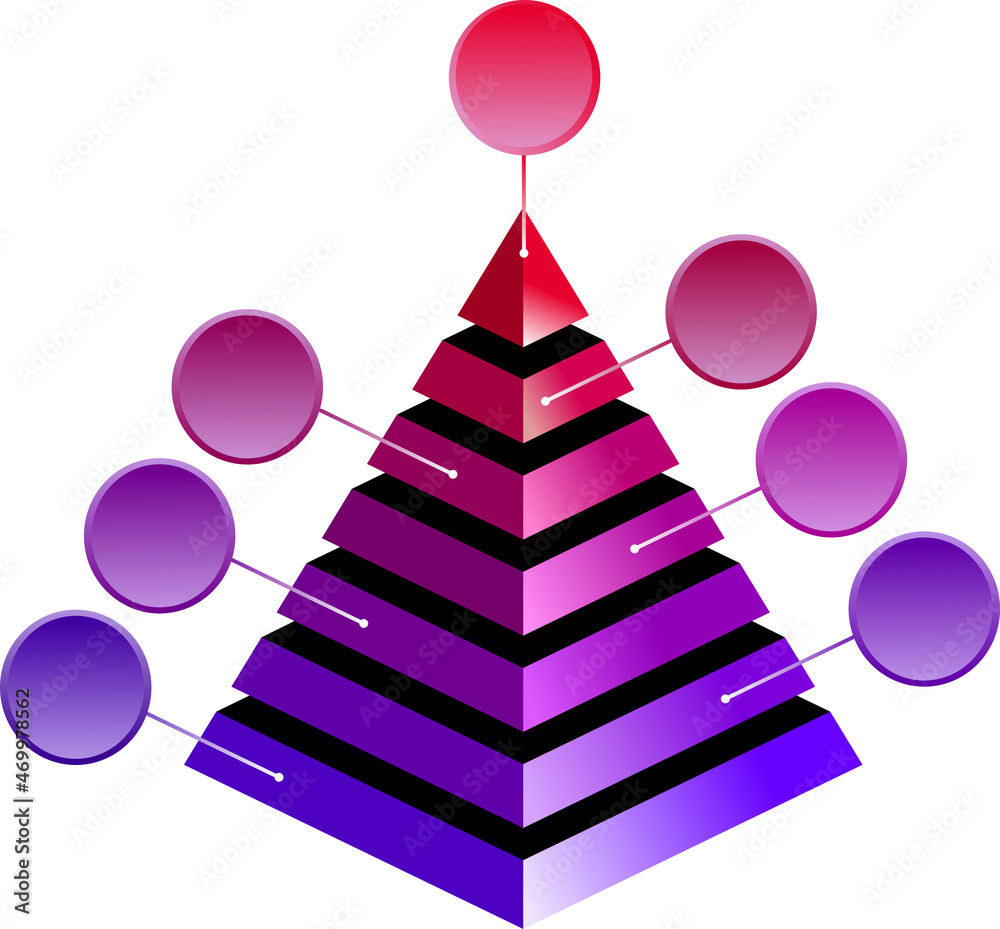 ภาพประกอบสต็อก Pyramide with empty text fields, success escalation with ...