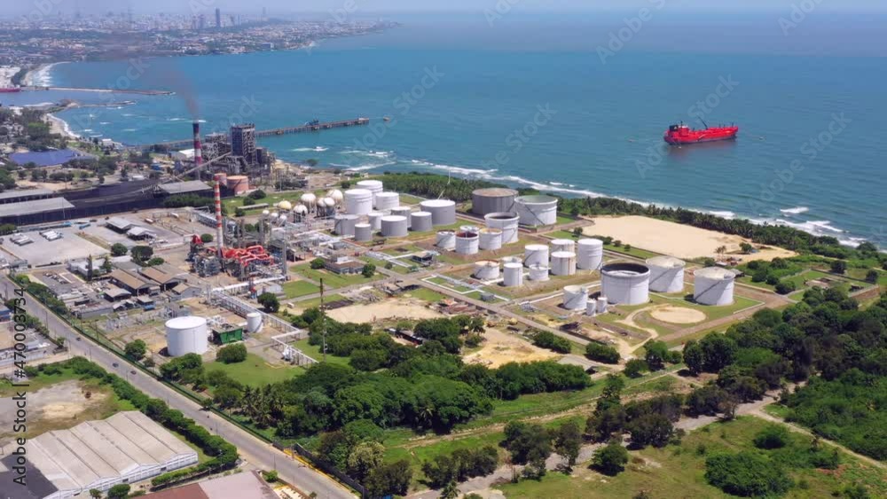 Dominican Petroleum Refinery and Haina port in background, San ...