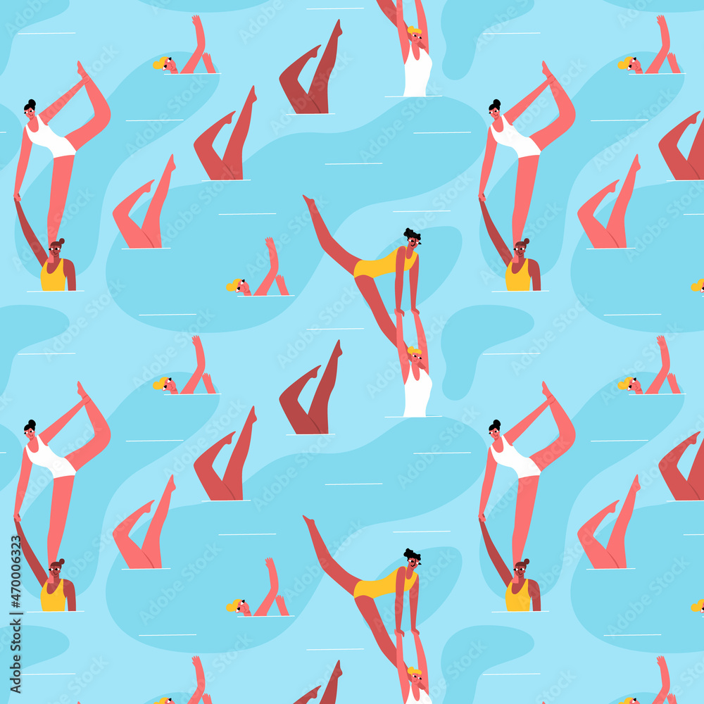 Vector seamless pattern with the performance of athletes in ...