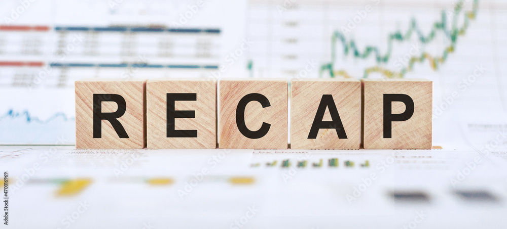 recap inscription on wooden cubes on a white background Photos | Adobe ...