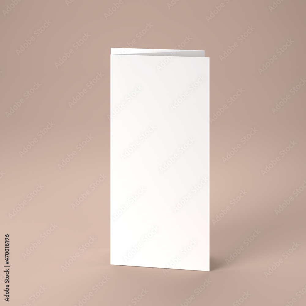 Flyer mockup with accordion fold (zigzag or leporello fold) standing on ...