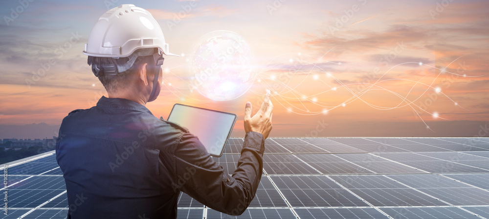 Electrical engineering is used tablet to control the storage of solar ...