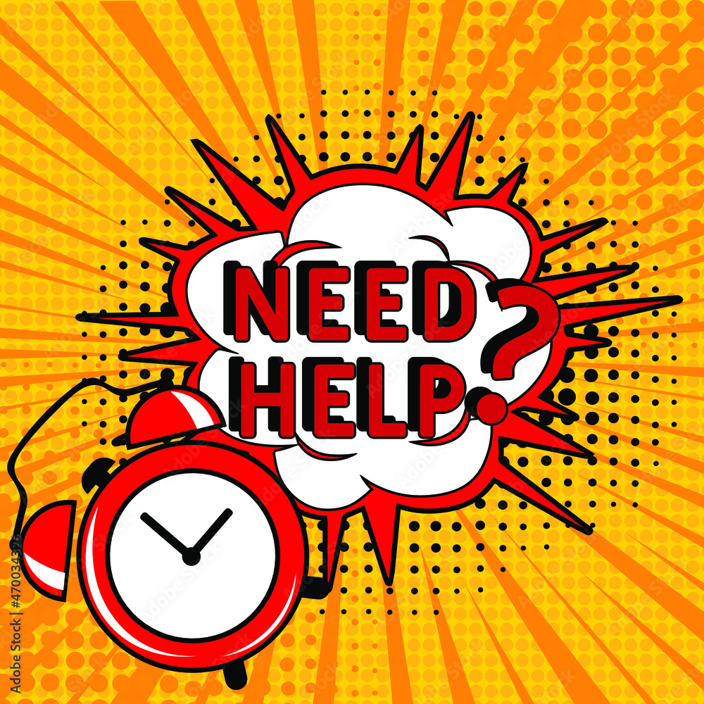 Need help? in comic pop art style. Need help? brainy game word. Comic ...
