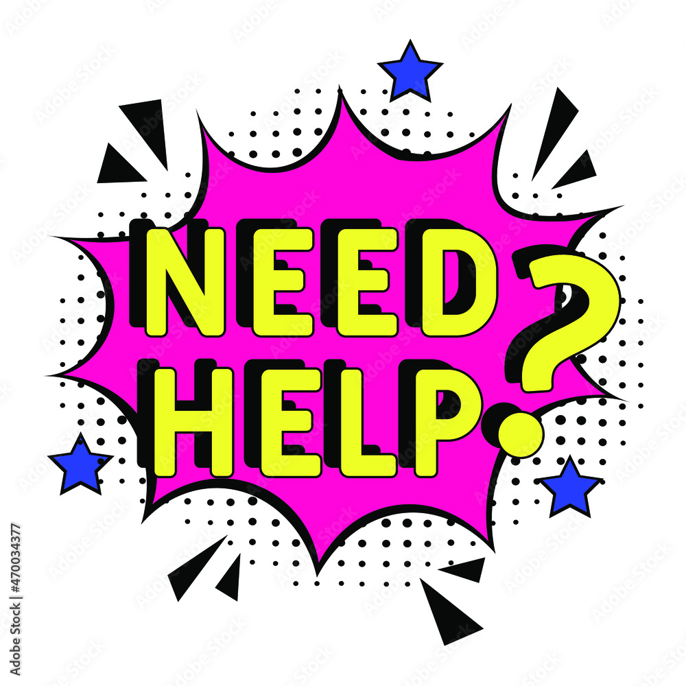 Need help? in comic pop art style. Need help? brainy game word. Comic ...