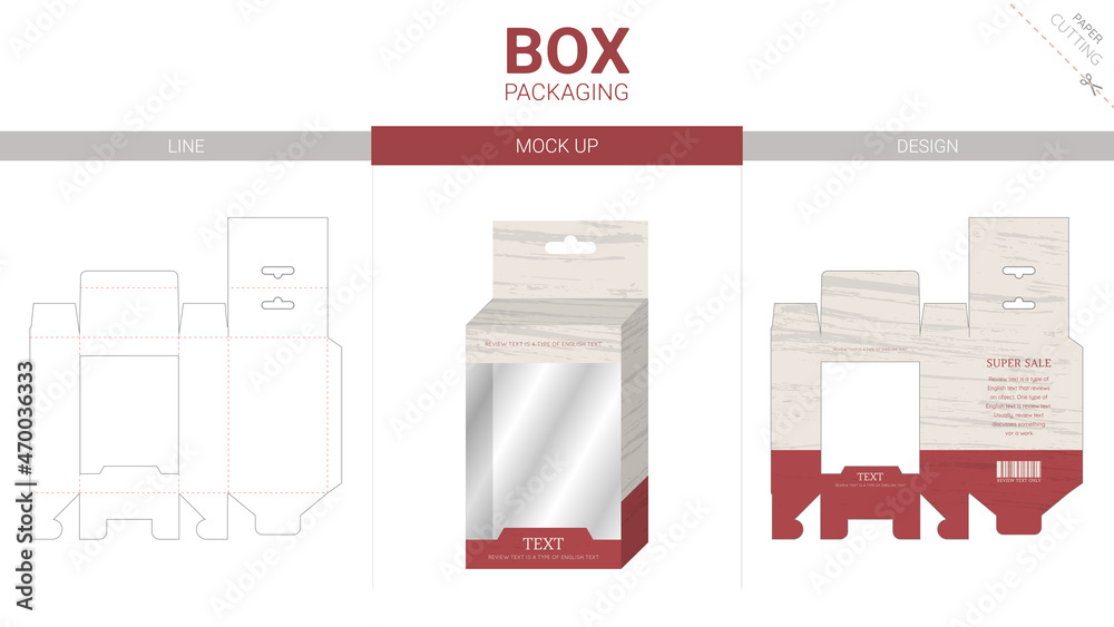 Box Packaging And Mockup Die Cut Template Stock Vector Adobe Stock
