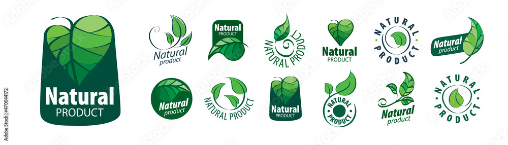 Set of vector icons Natural product on a white background Stock Vector ...
