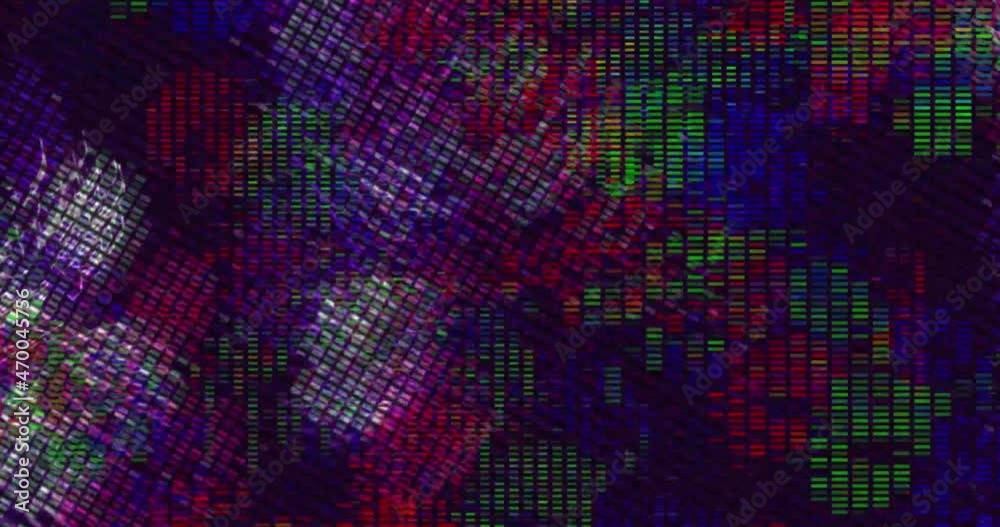 animated effect of an old LED screen with noise from particles. VHS ...