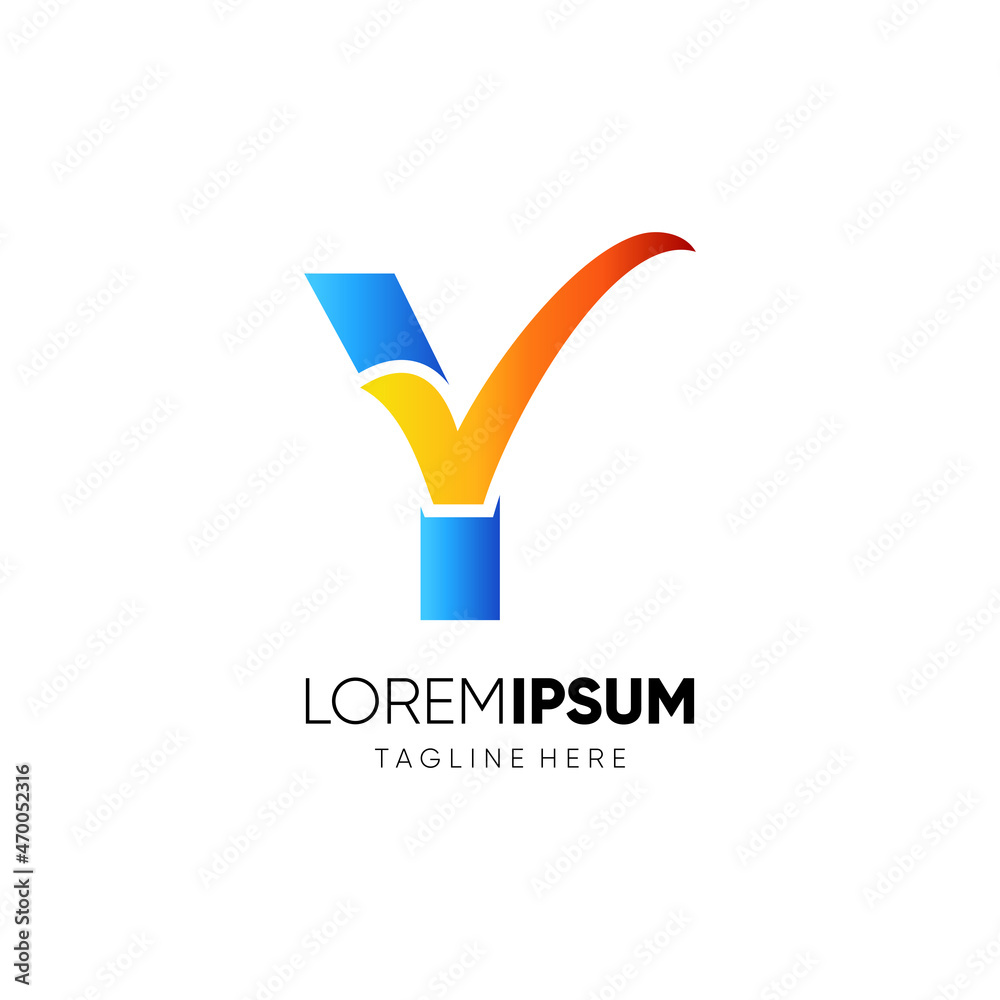 Letter Y Tick or Check Mark Logo Design Vector Icon Graphic Emblem ...