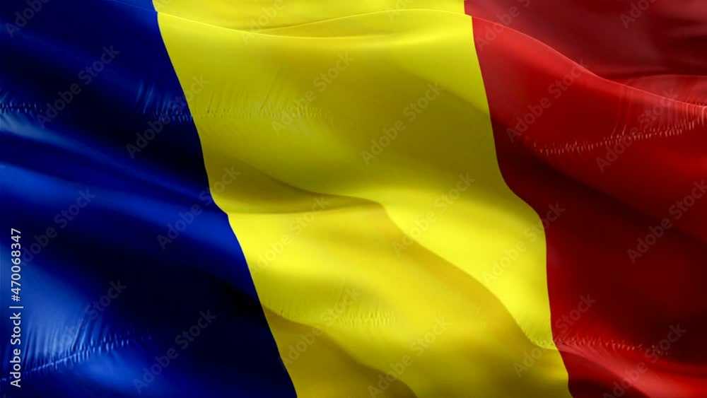 Chad flag. 3d Chad flag waving video. Sign of Chad seamless loop ...