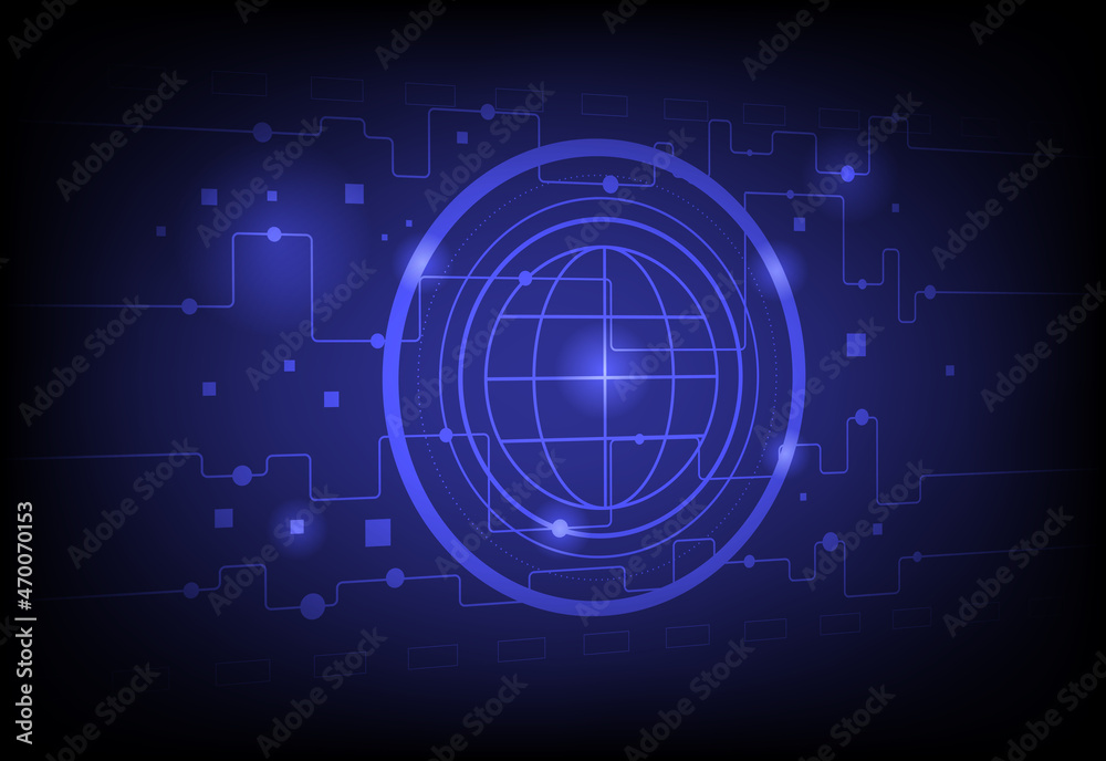Abstract digital technology innovation background blue backdrop ...