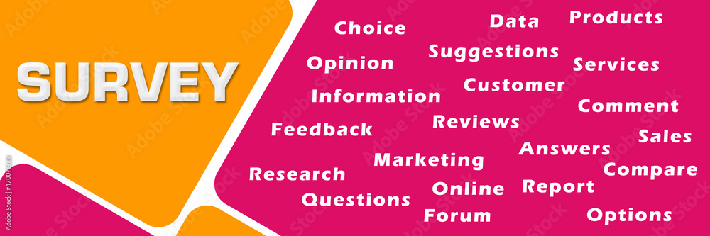 Survey Word Cloud Pink Orange Rounded Borders Horizontal Stock ...