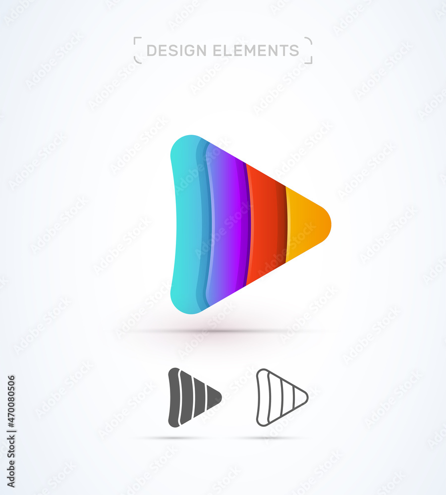Play button icon. Vector logo for your app or company Stock Vector ...