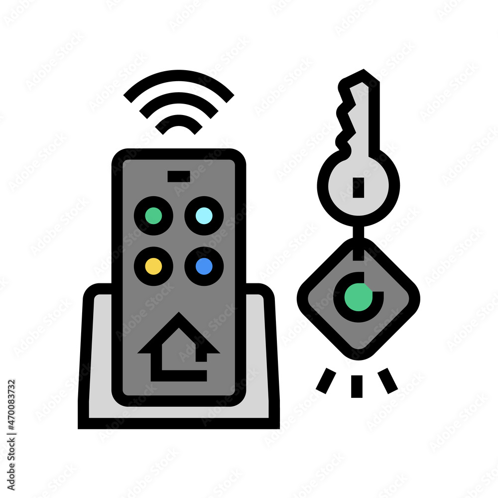 key finder color icon vector. key finder sign. isolated symbol ...